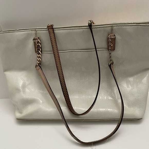 Michael Kors | Bags | Michael Kors Pvc Mk Logo Shoulder Tote | Poshmark